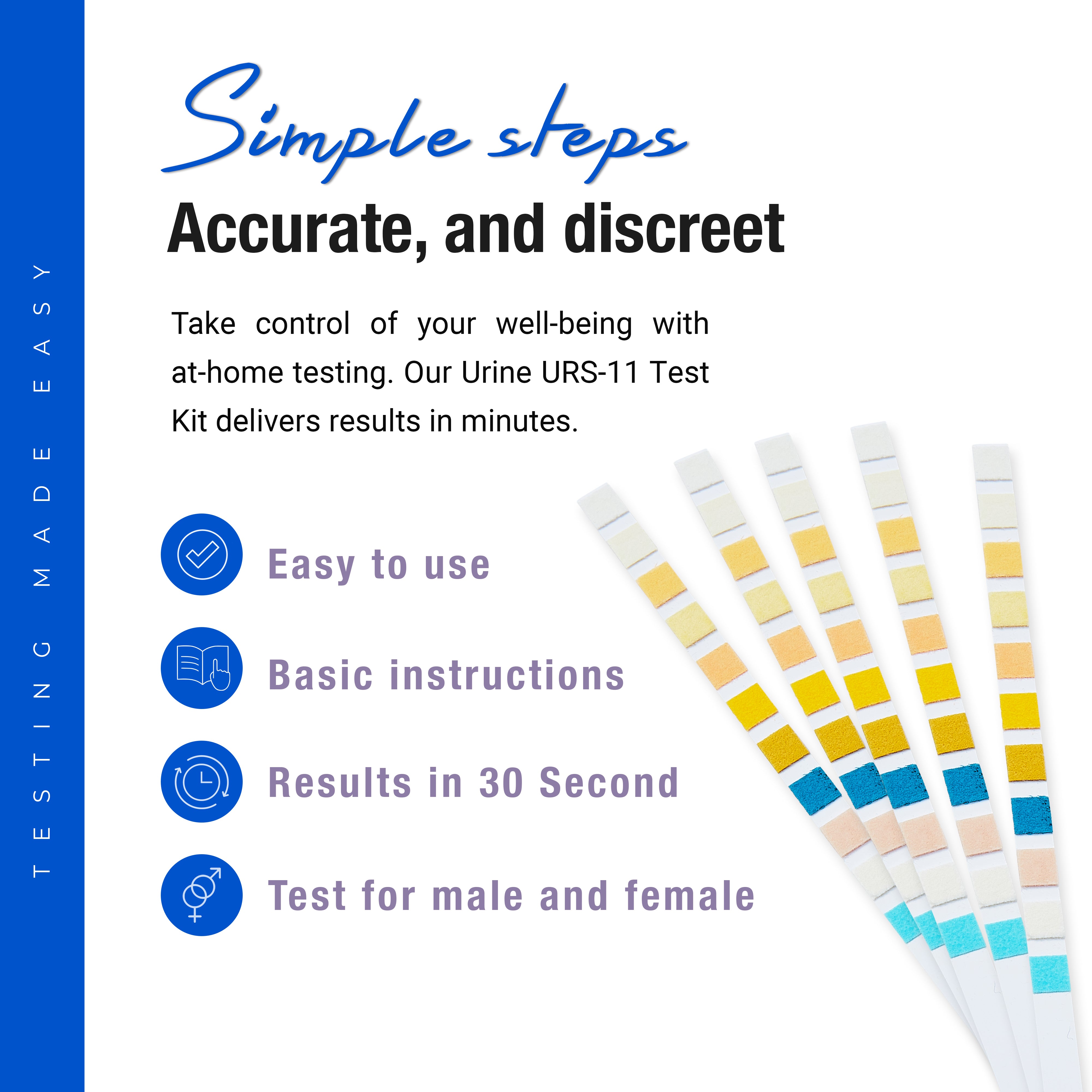 VivaTest URS-11 Urine Test Strips (20 Tests) – 11-Parameter Home ...